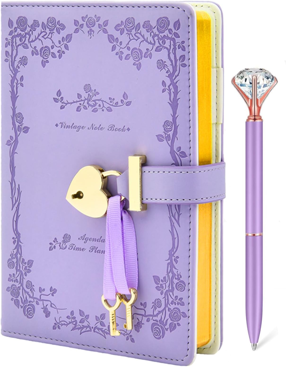 Amazon.com : AZPESUR Diary with Lock and Keys for Girls,360 Pages ...