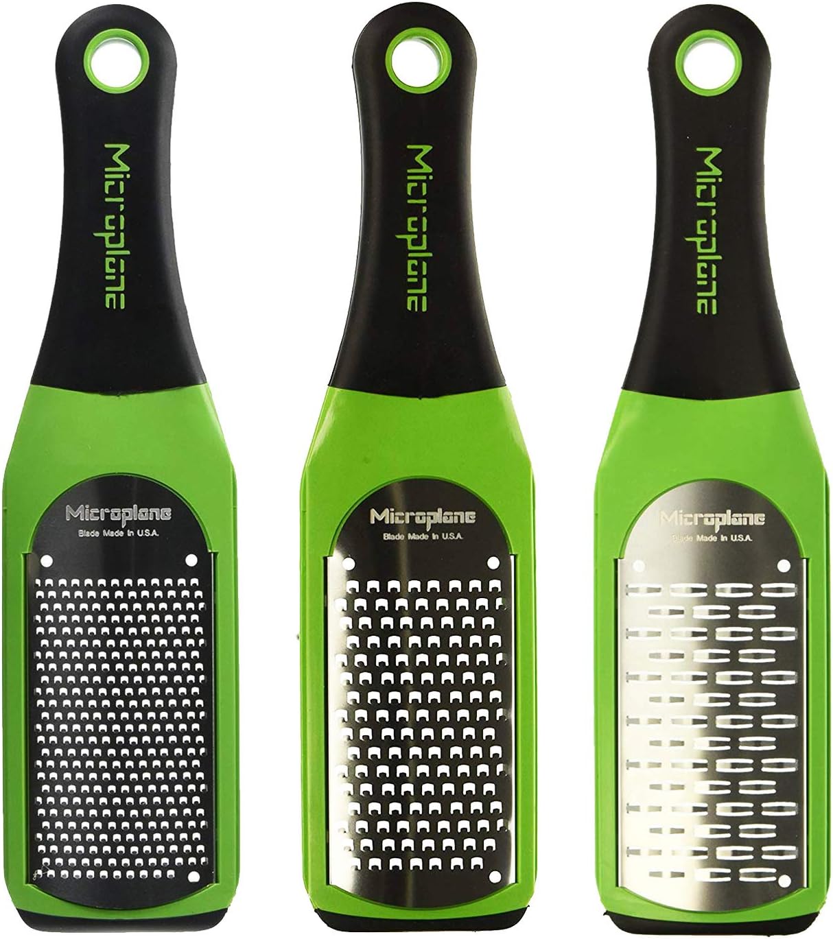 Amazon.com: Microplane Artisan 3-Piece Green Grater Set, Fine, Coarse ...