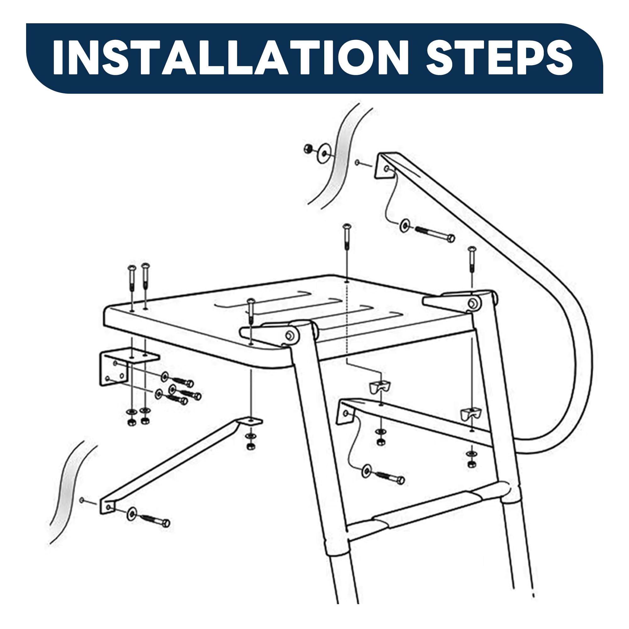 Boat Swim Platform 4 Step High Gunwale Hook , Heavy Duty Folding Swim ...