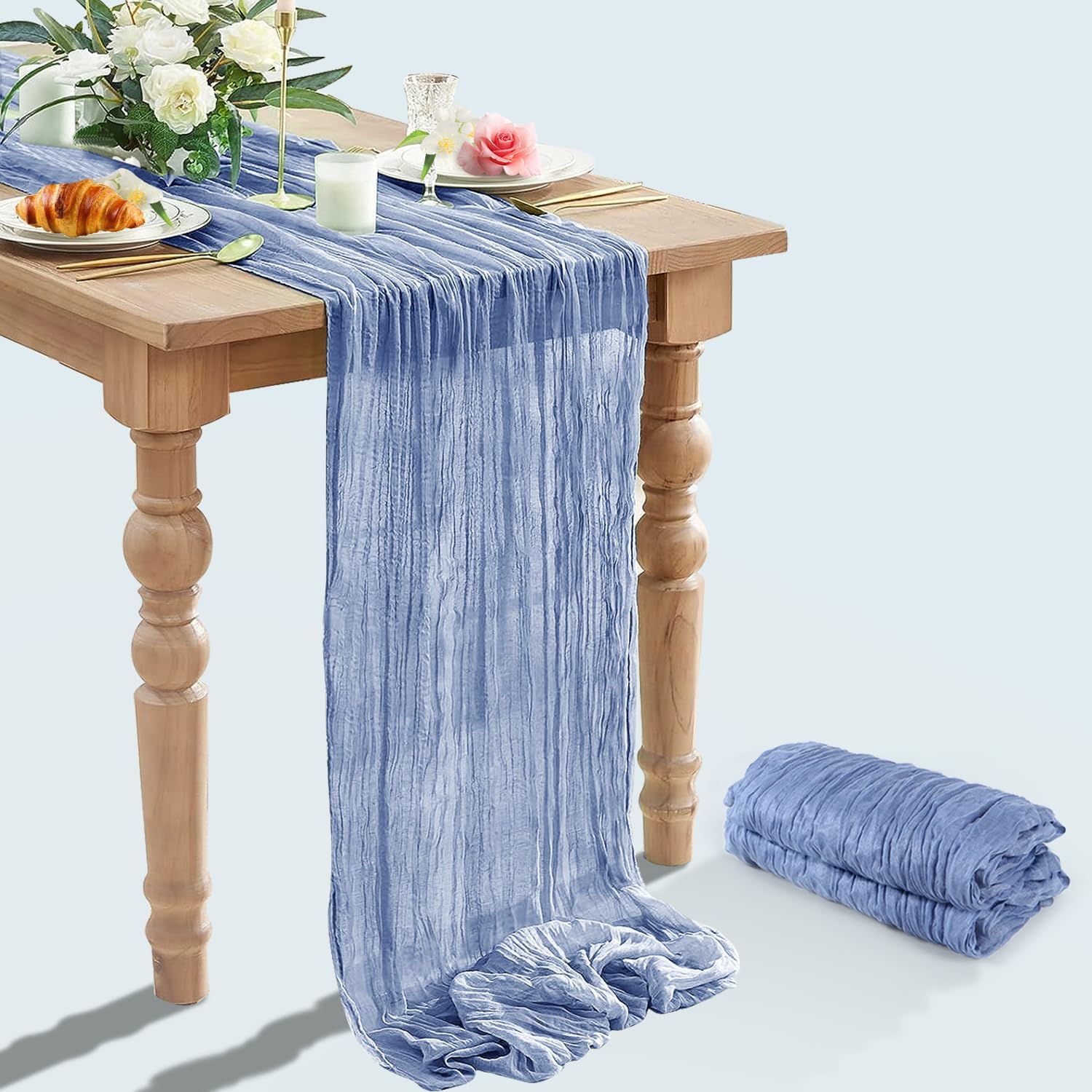 Amazon.com: TISEMENT 2 Packs Cheesecloth Table Runner, 35''x 120 ...