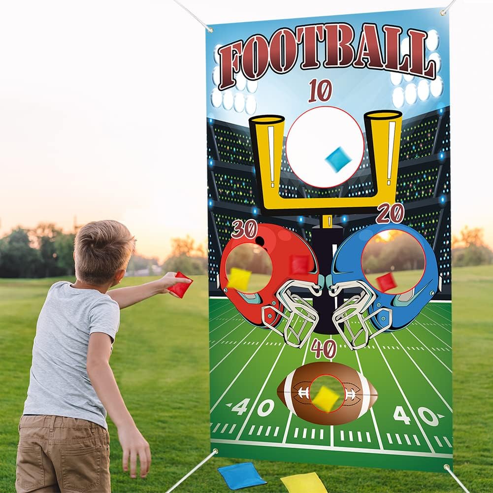 Amazon.com: Football Toss Game with 6 Bean Bags - Backyard & Lawn Game ...