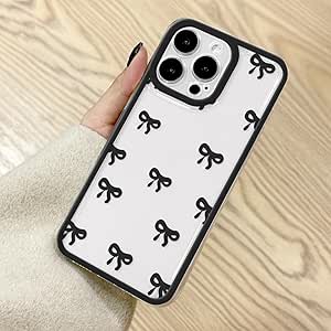 Amazon.com: EYZUTAK Case for iPhone 14 Pro Max, Clear Cute Ribbon Bowknot Pattern Aesthetic ...