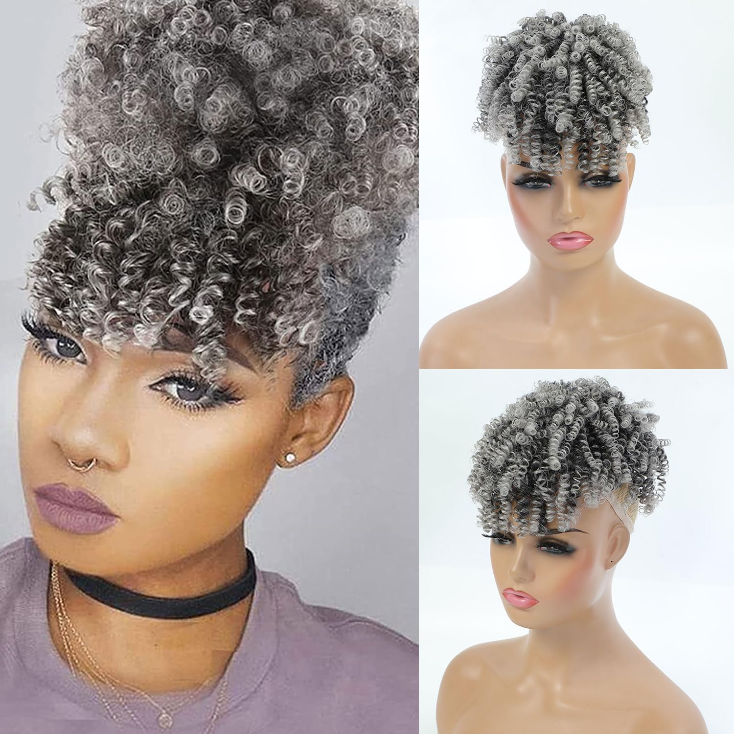 Amazon.com : Afro Puff Drawstring Ponytail Extension for Black Women ...