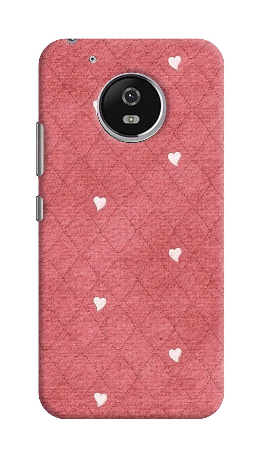 Dome Print Simple Pink with Hearts Designer Back Cover for Moto G5 ...