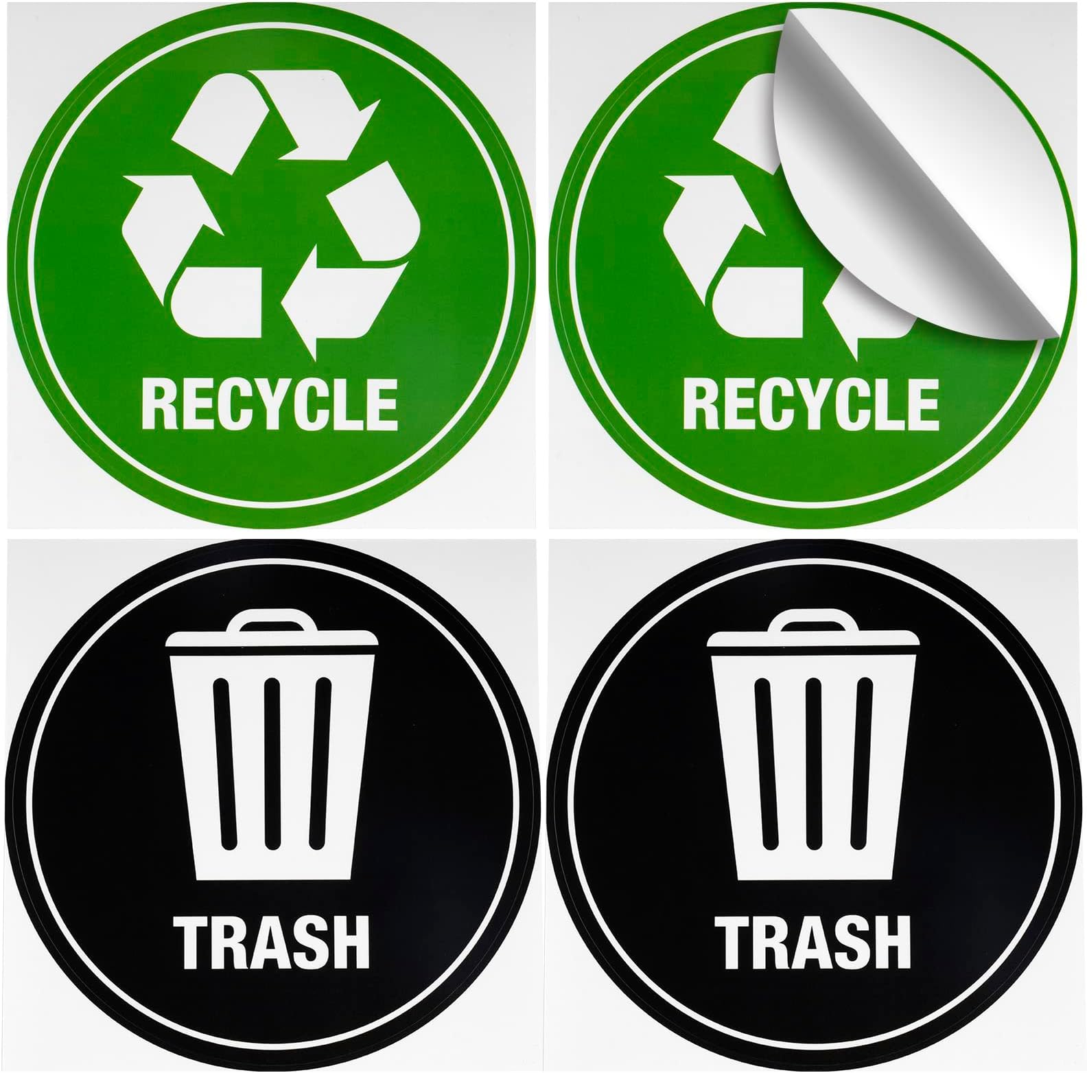 Amazon.com: Recycle Stickers for Trash Can - Vinyl Recycle and Trash ...