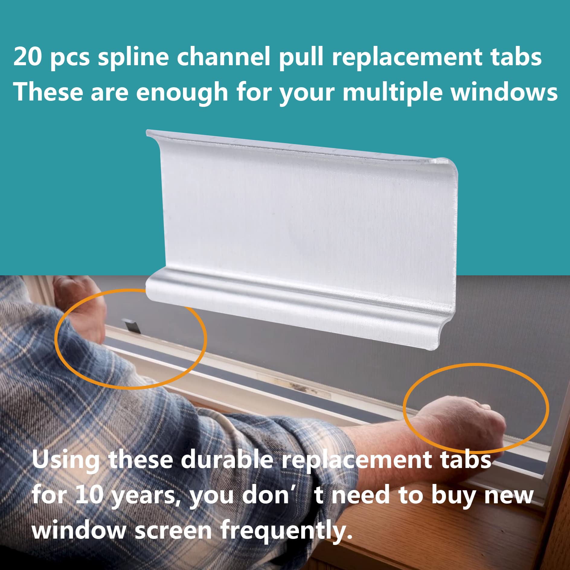 Durable Window Screen Spline Channel Pull Lift Tabs, Aluminum Anti-UV Donâ€™t Broken Like ...