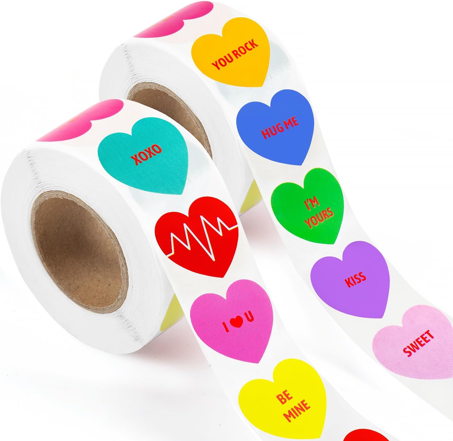 Amazon.com: Labeol 1200 PCS Valentines Day Heart Stickers, Self ...