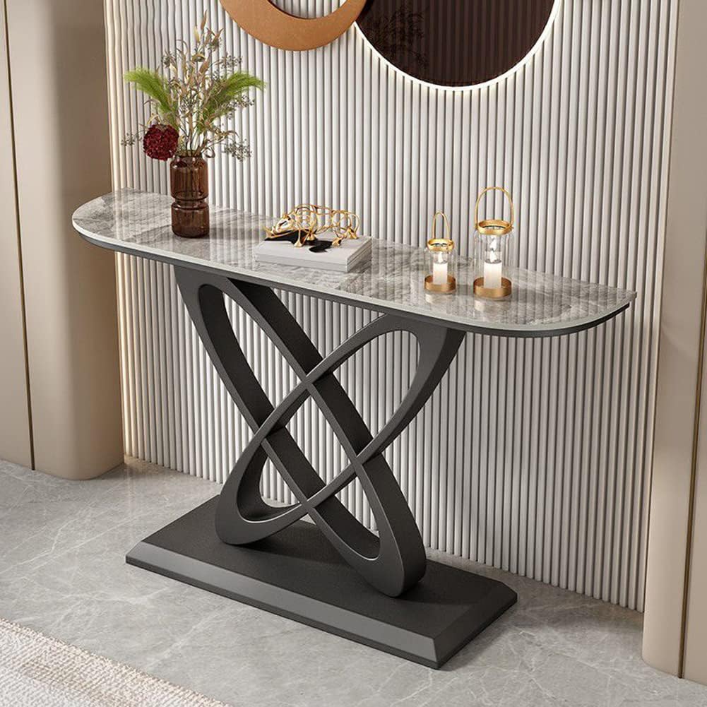 Amazon.com: KWOKING Modern Console Accent Table Antique Finish Half ...