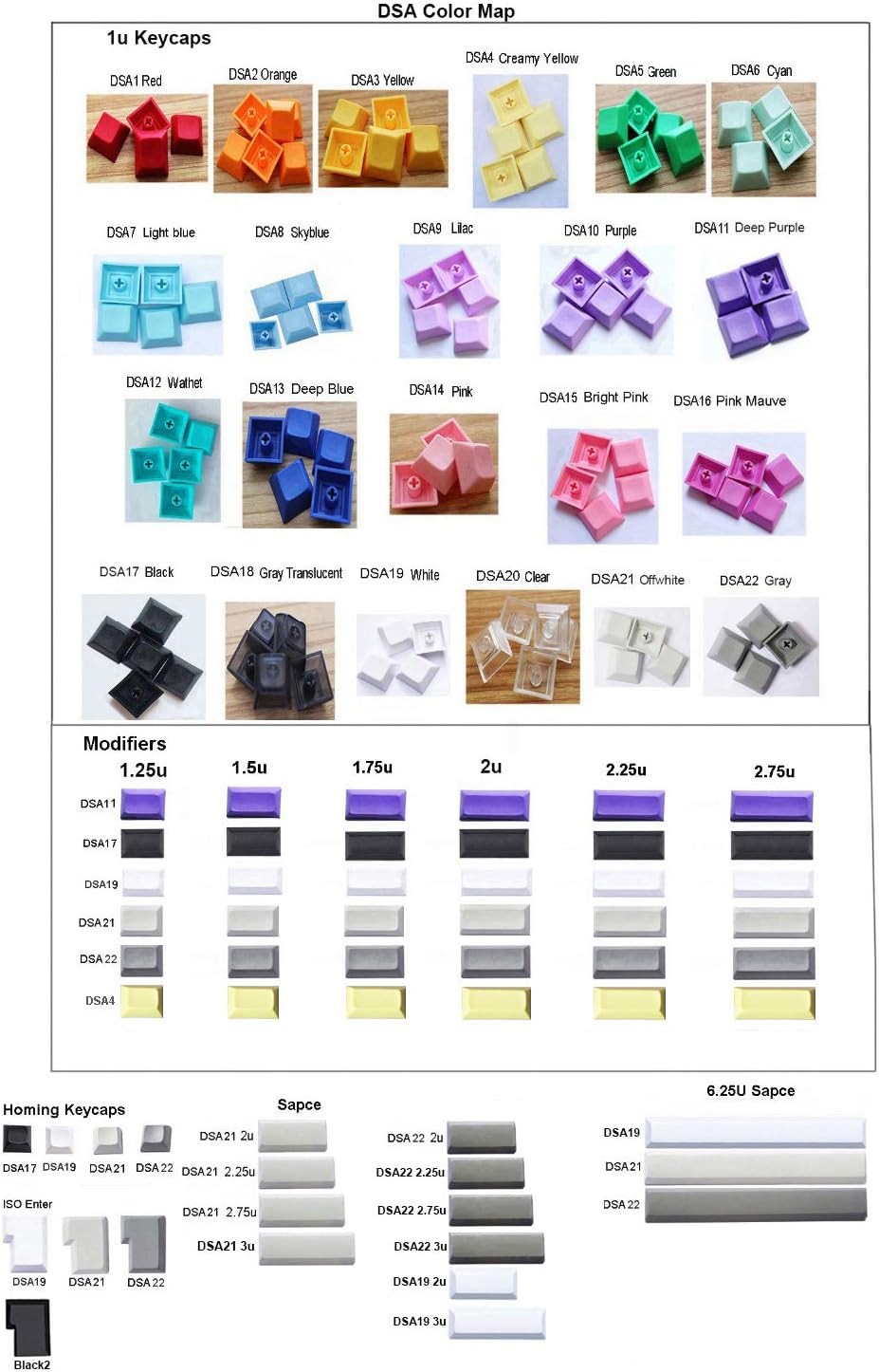 Amazon.com: NPKC DSA Profile Keycaps PBT Blank Rainbow Colors for ...