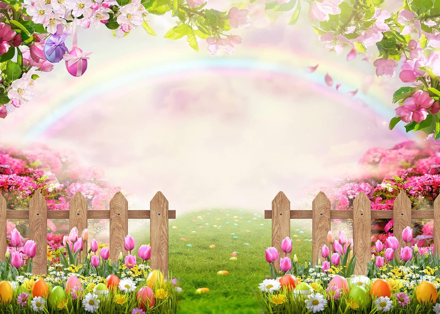 Amazon.com : CYLYH 7x5ft Easter Backdrop Spring Easter Photography ...