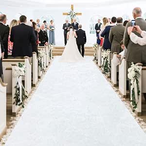 Amazon.com: MODFUNS White Aisle Runner for Wedding Ceremony 4FTx25FT ...
