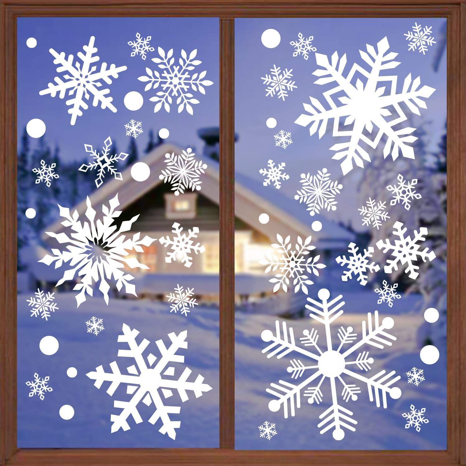 Amazon.com: LOKIPA Christmas Window Clings, 4 Sheets Large Snowflake ...