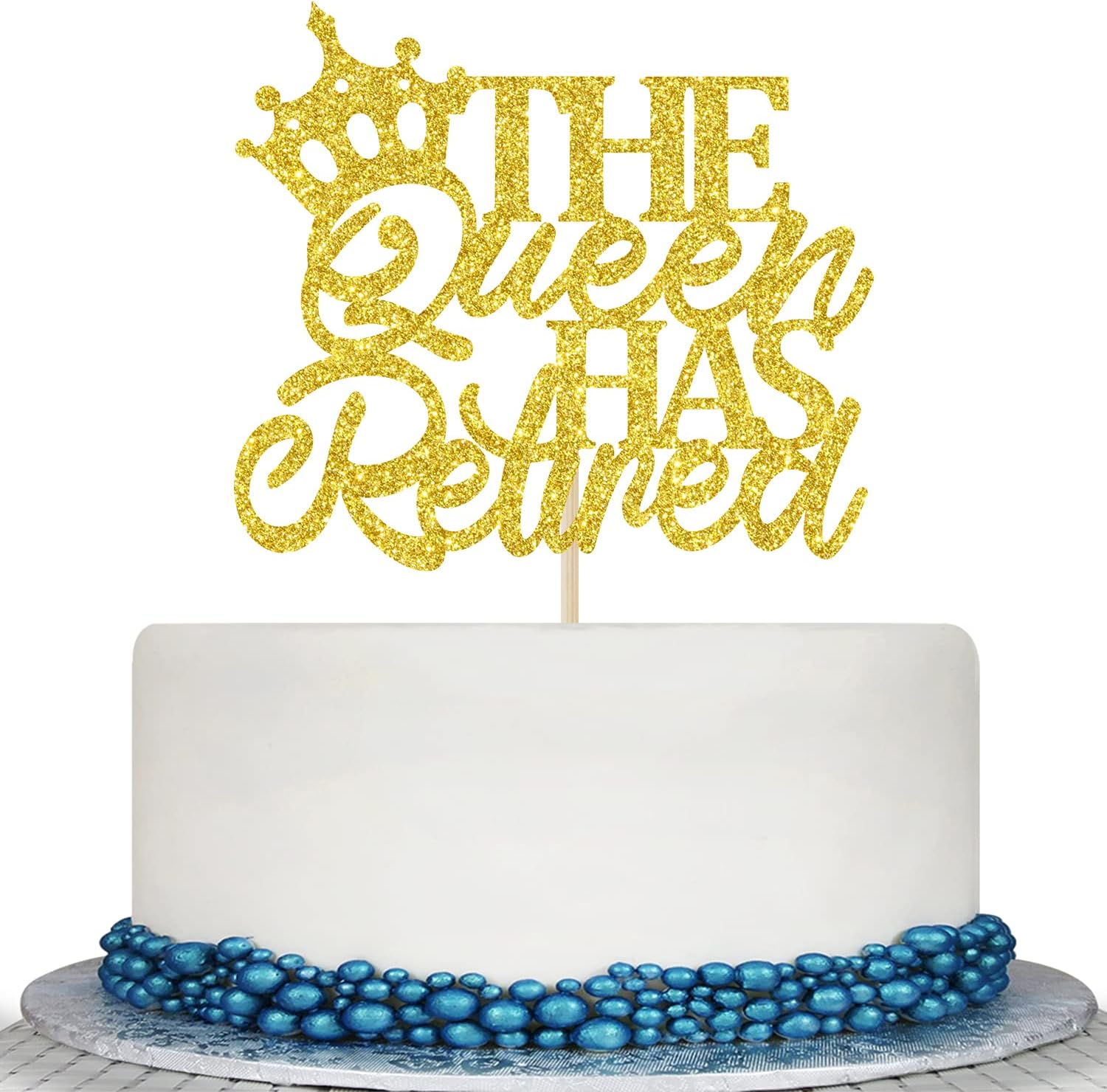 Buy Gold Glitter The Queen Has Retired Cake Topper - Happy Retirement ...