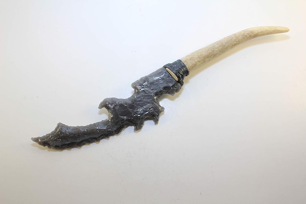 Amazon.com: Davis Creek Gray Obsidian Knife Blade Mayan Eccentric ...