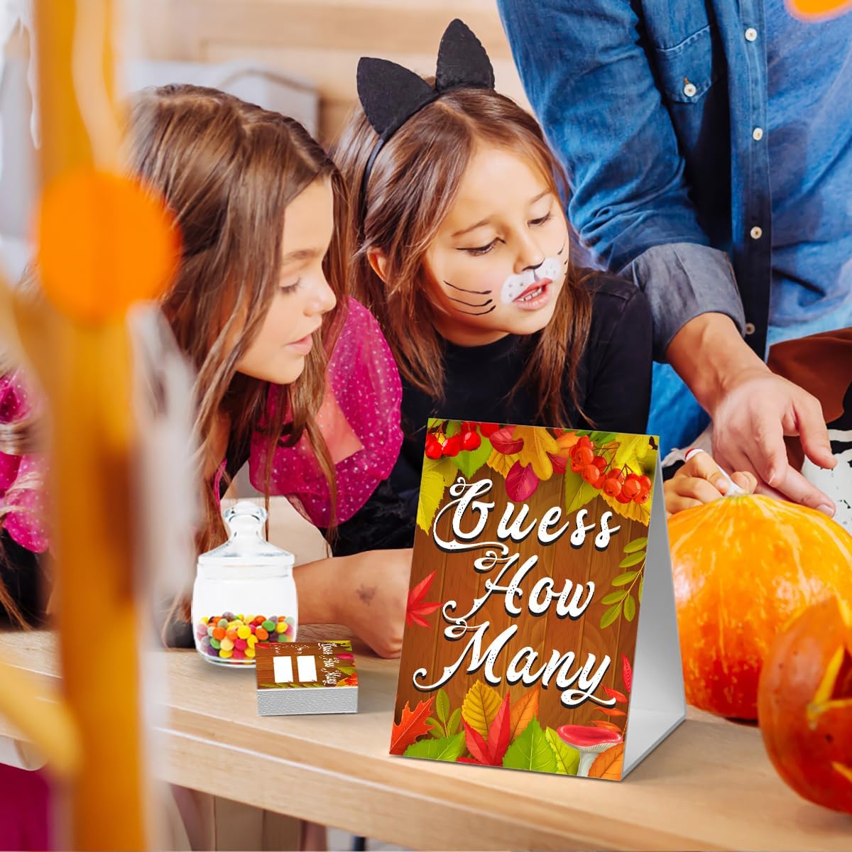 Juegos del día de Acción de Gracias Guess How Many Games, 1 letrero de ...