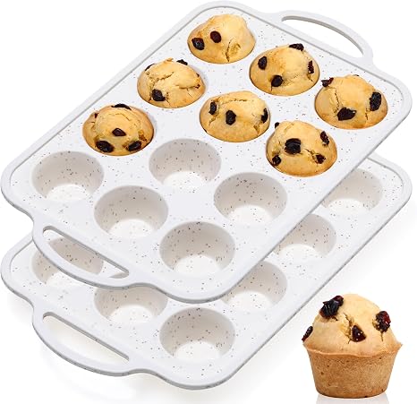 Amazon.com: Silicone Muffin Pan, Metal Reinforced Frame Mini Cupcake ...