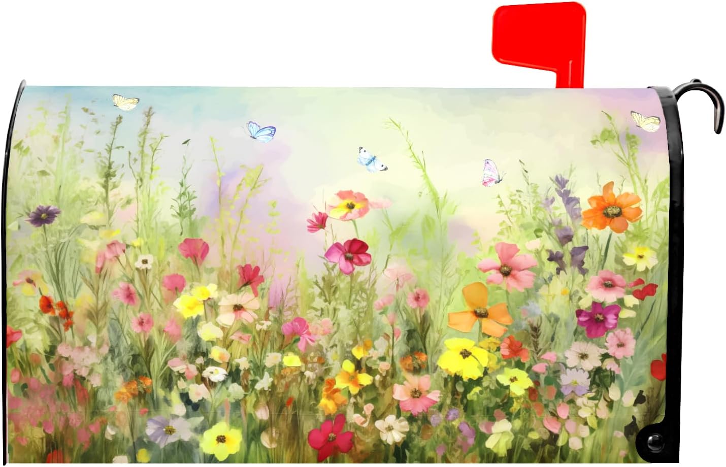 Abucaky Rustic Flowers Spring Birds Butterfly Mailbox Cover Magnetic ...