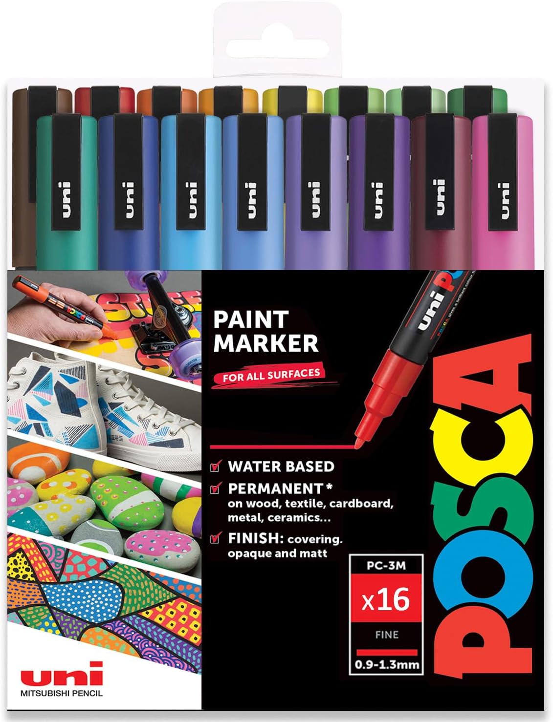 Posca PC-3M Paint markers, art pennen, 0,9-1,3 mm, Full Spectrum set ...