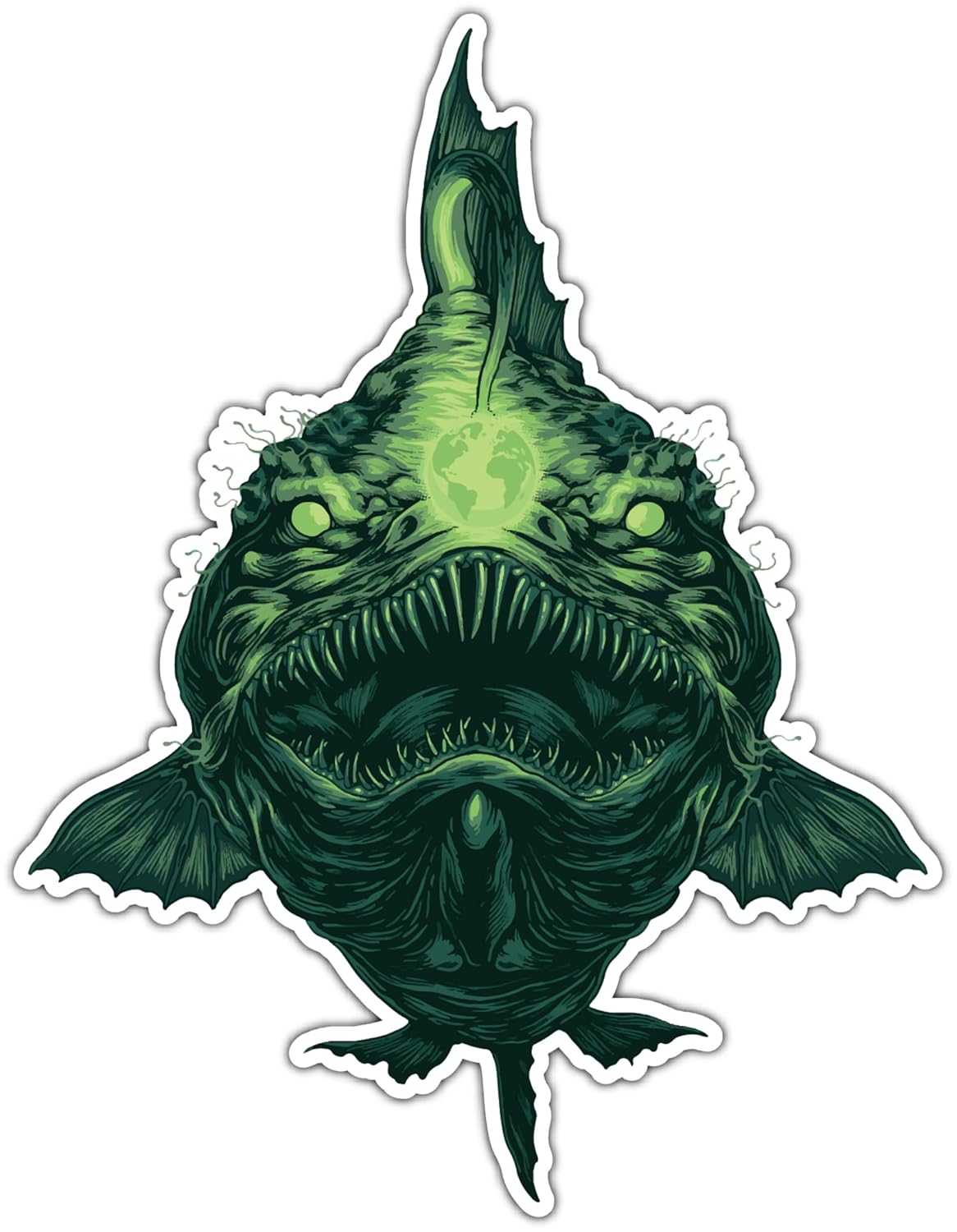 Amazon.com: Anglerfish Stickers Fish Fishing Deep Ocean Stickers for ...