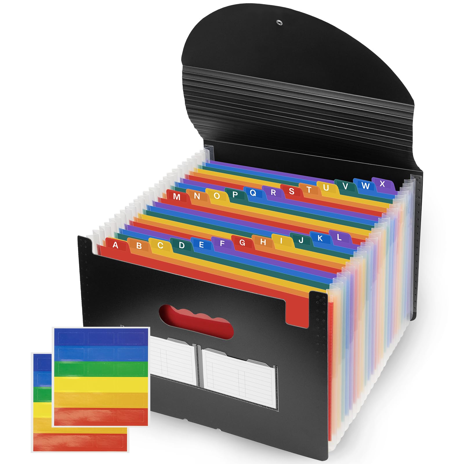 25 Pockets Expanding File Folders, Expandable Accordian File Organizer ...
