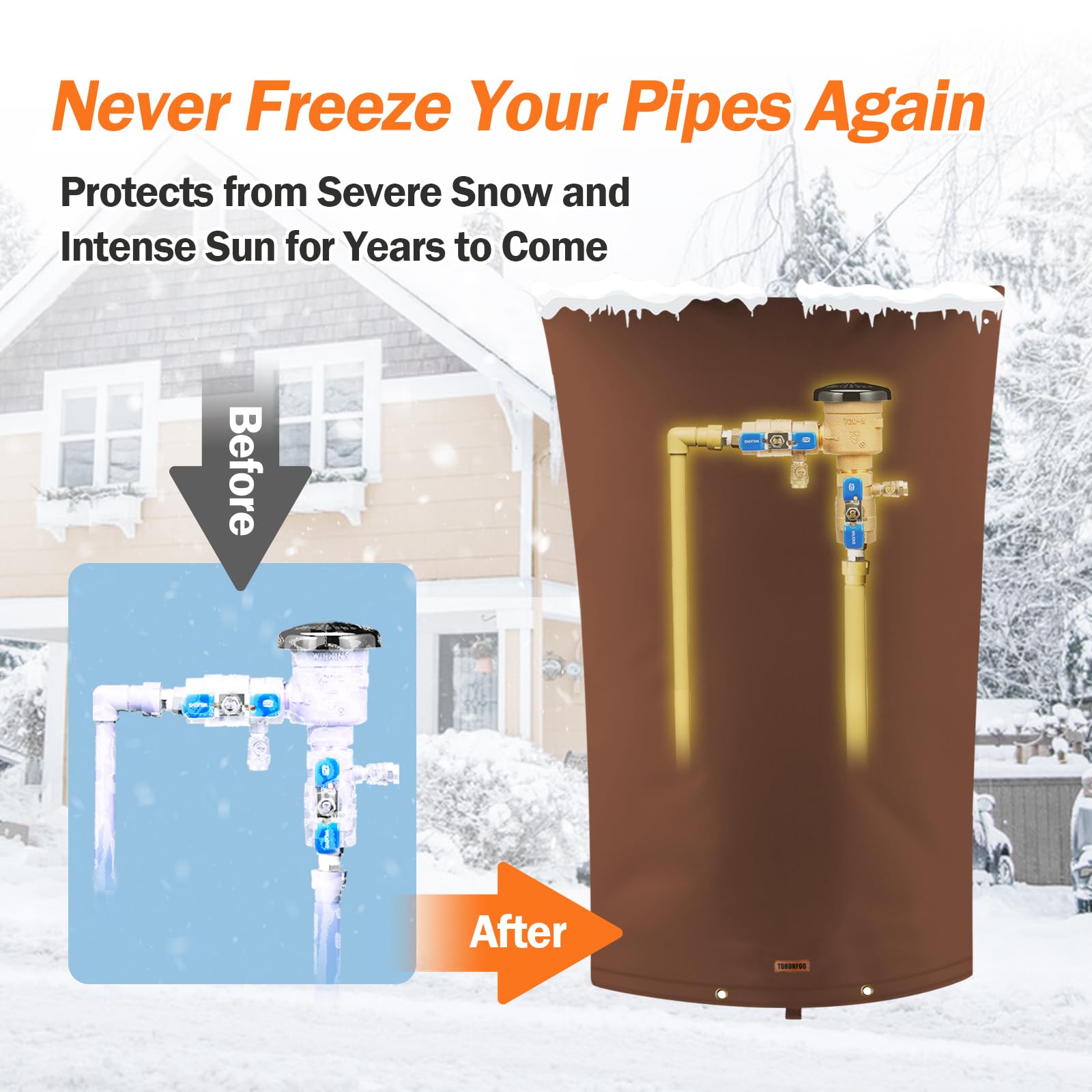 Snapklik.com : TOHONFOO Backflow Preventer Pipe Insulation Cover