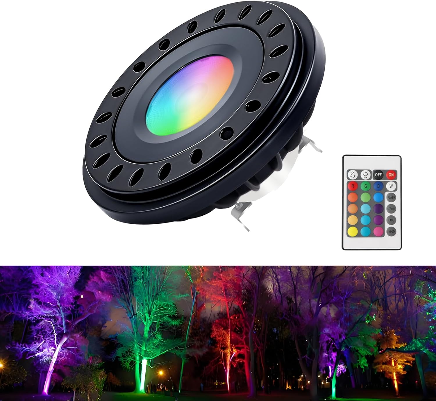 Noobibaba PAR36 LED Bulb Color Changing, RGB PAR36 LED Landscape ...