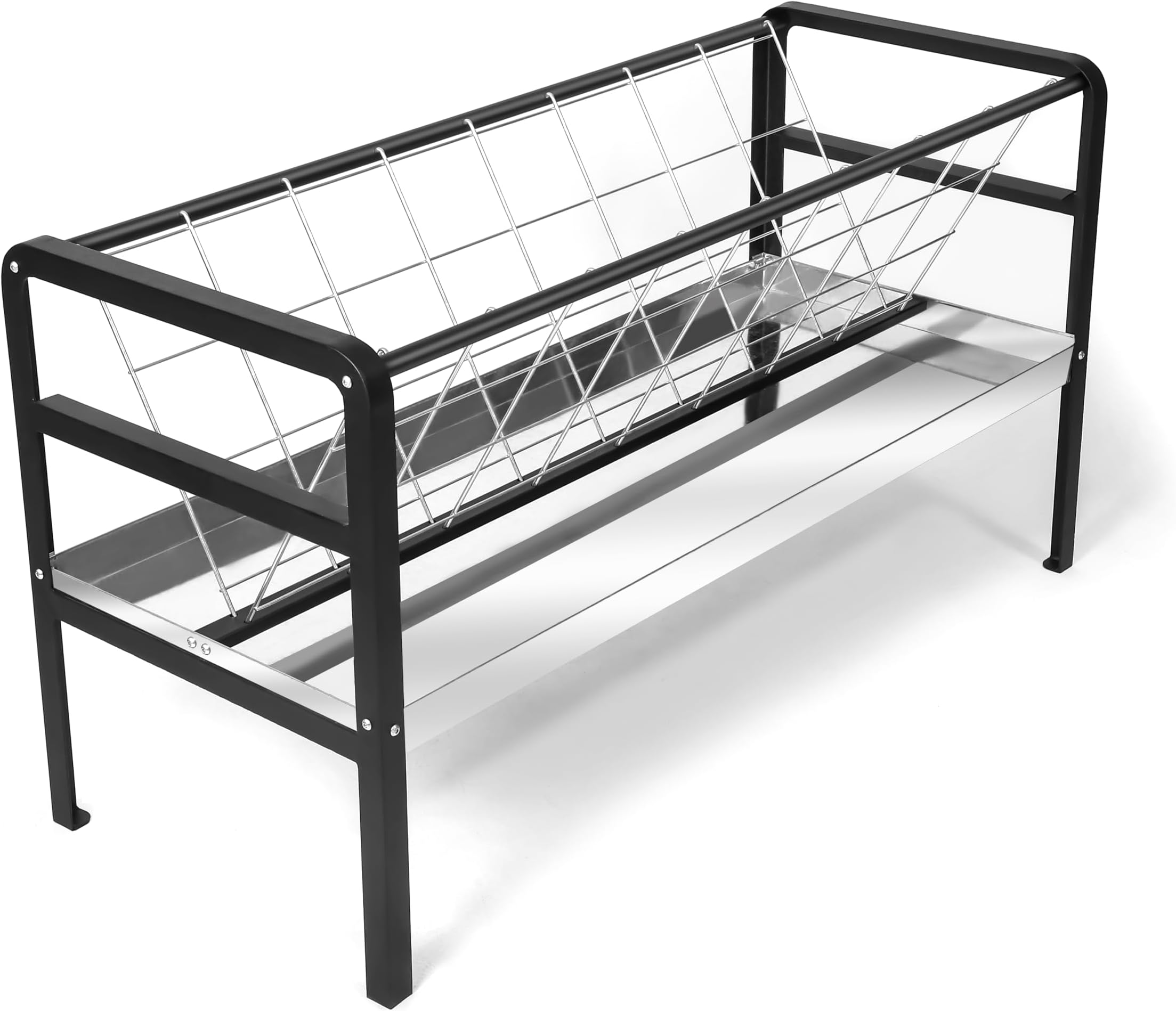 CETIVENO 94 Gallon Goat Hay Feeder, Goat Rack With Alloy Steel, 2-in-1 ...