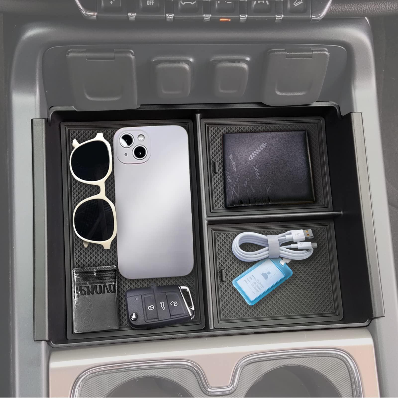 Amazon.com: Cahant Center Console Organizer Tray Armrest Storage Box ...