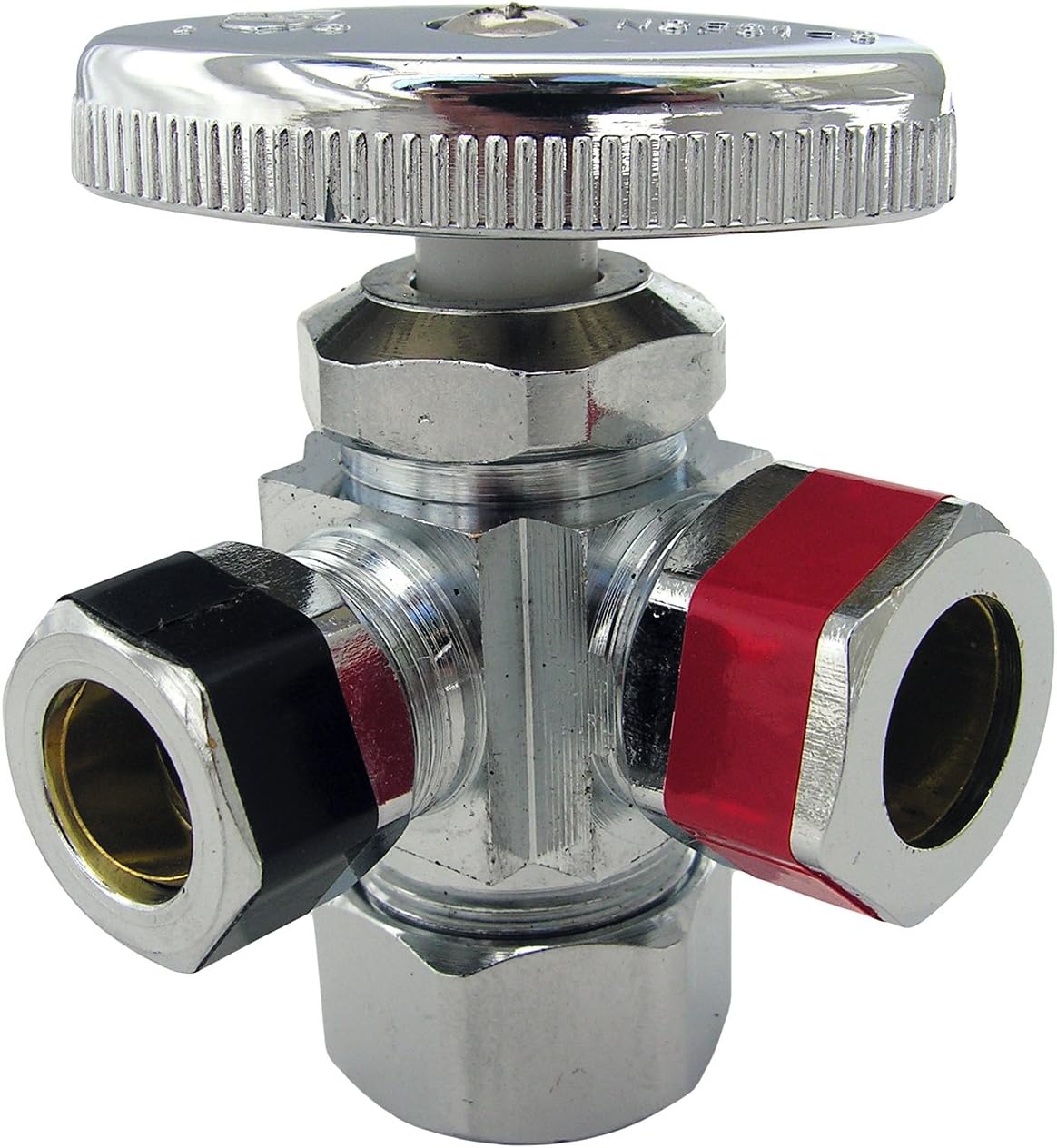 LASCO 06-7361 Dual Outlet Angle Stop Brass Valve, 5/8" OD Compression ...