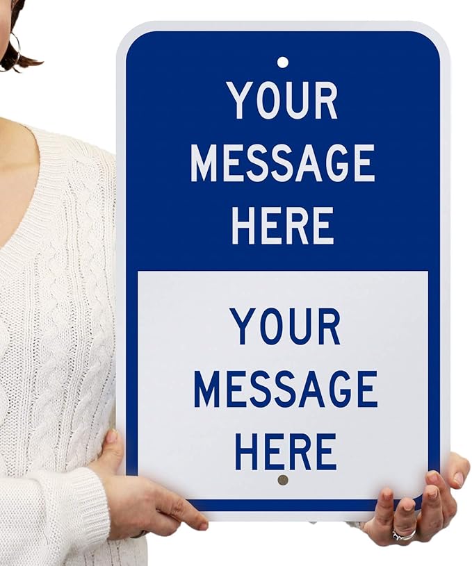 Amazon.com: SmartSign "Customizable Vertical Blue Sign Template" | 12 ...