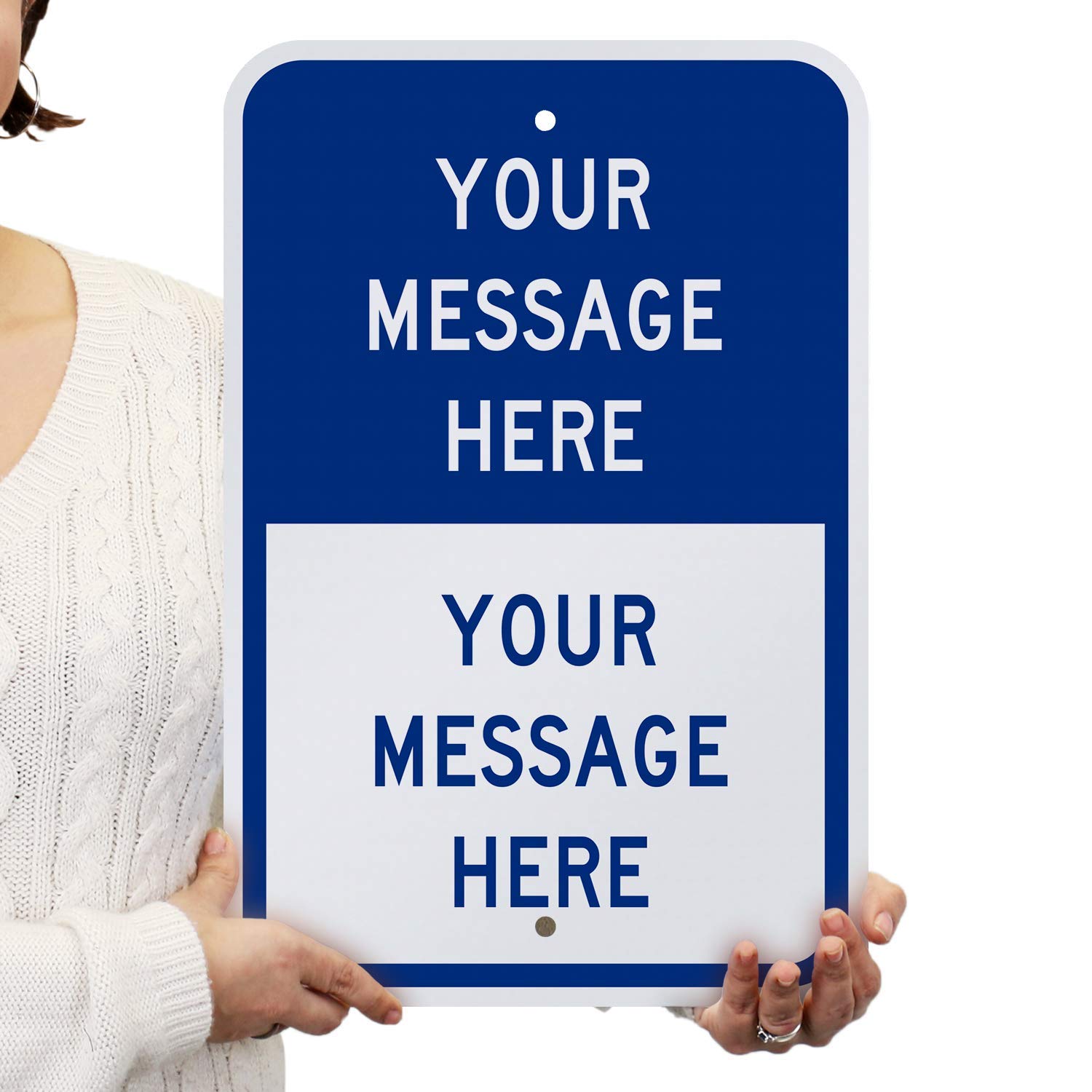 Amazon.com: SmartSign "Customizable Vertical Blue Sign Template" | 12 ...