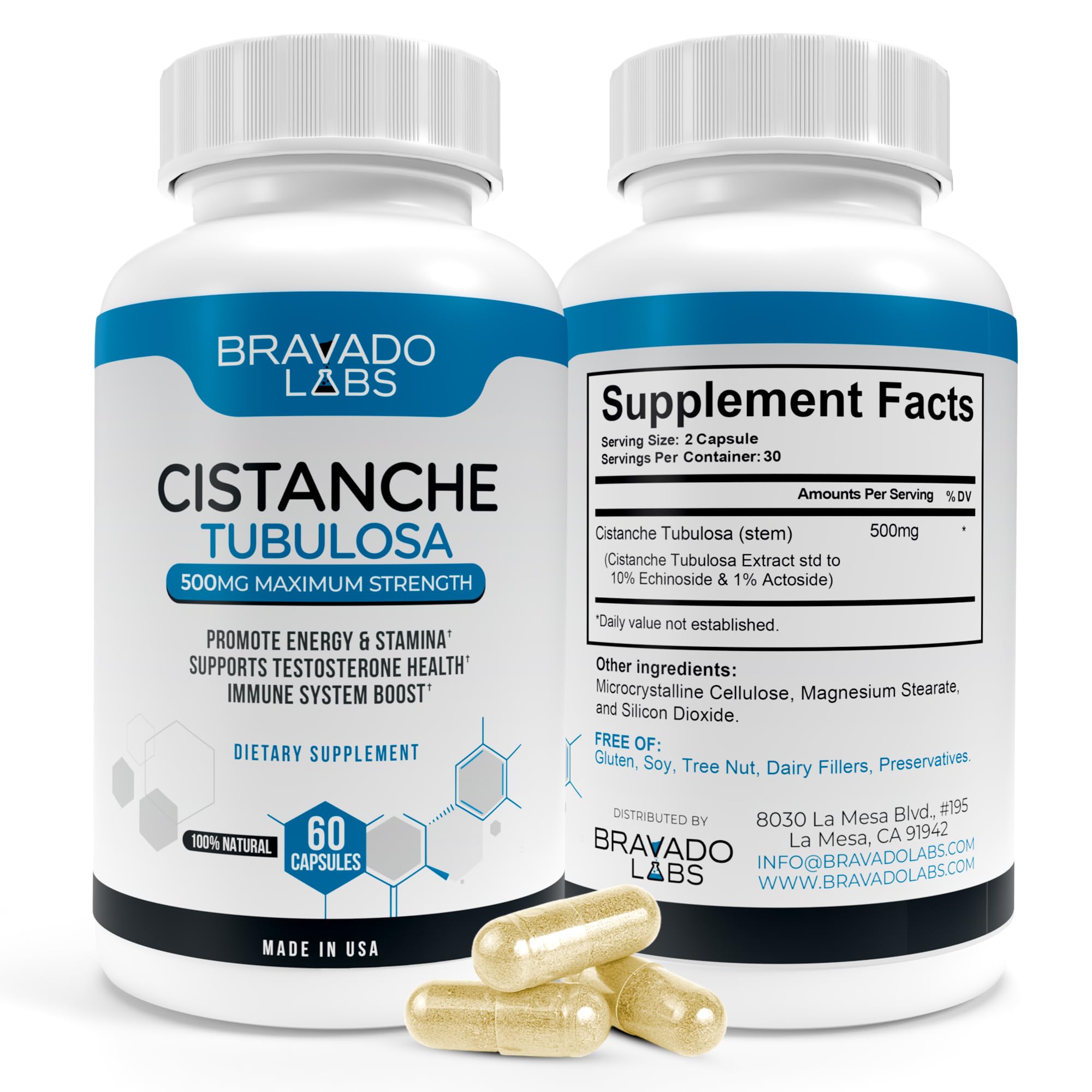Amazon.com: Bravado Labs Cistanche Supplement - Testosterone Booster ...