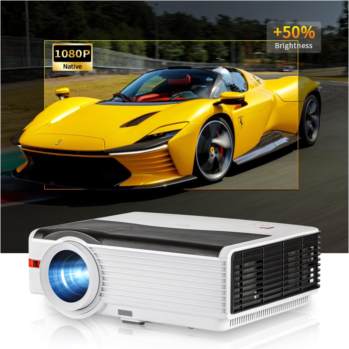 Amazon.com: Mini Projector with WiFi and Bluetooth, VISSPL Full HD ...