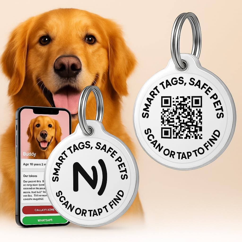 Amazon.com : Smart Pet ID Tag with QR Code & NFC – Epoxy Coated ...