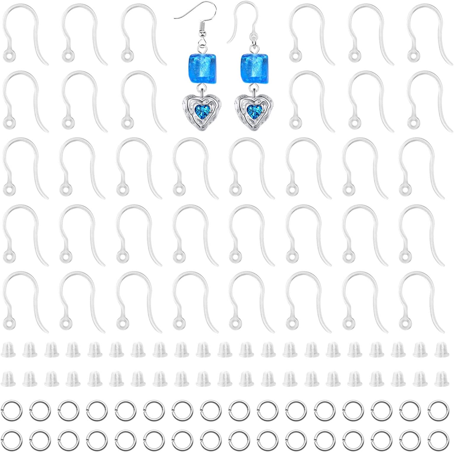 Amazon.com: CustomyLife 100pcs Full-Cover Silicone Earring Backs ...