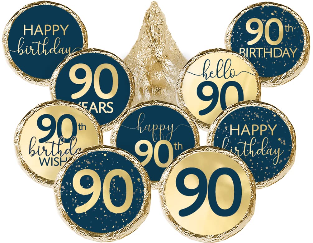 White Gold Birthday Thank You Labels 40-Pack 90th Birthday Thank You ...