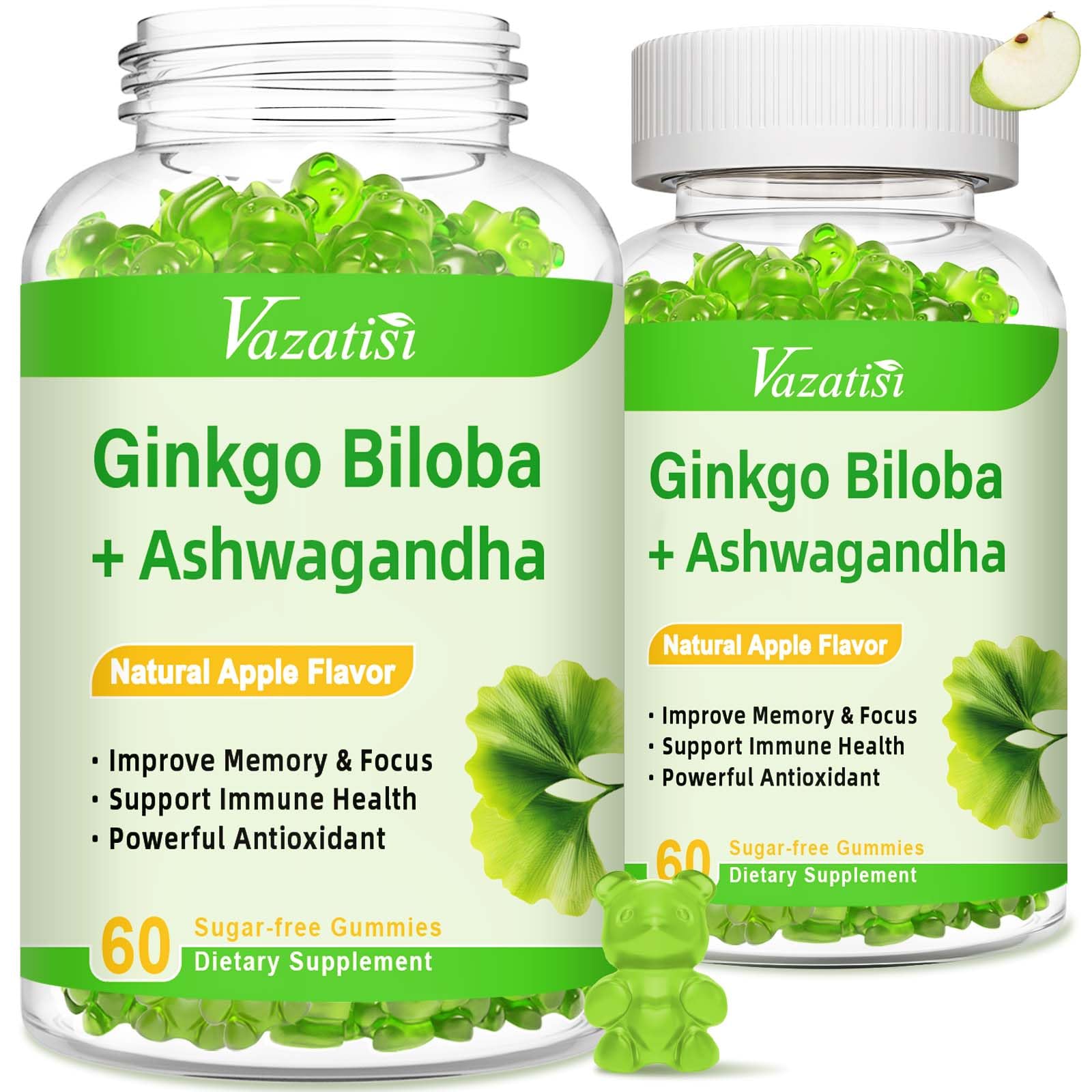 Amazon.com: Vazatisi Ginkgo Biloba Gummies with Panax Ginseng for ...