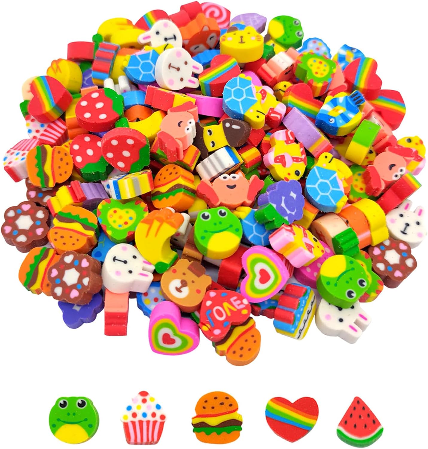 Amazon.com: Cretty-Meet 150 PCS Novelty Mini Eraser Small Pencil ...