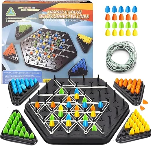 Triangle Board Game, Funny Triggle Rubber Band Game, Classic Strategy ...