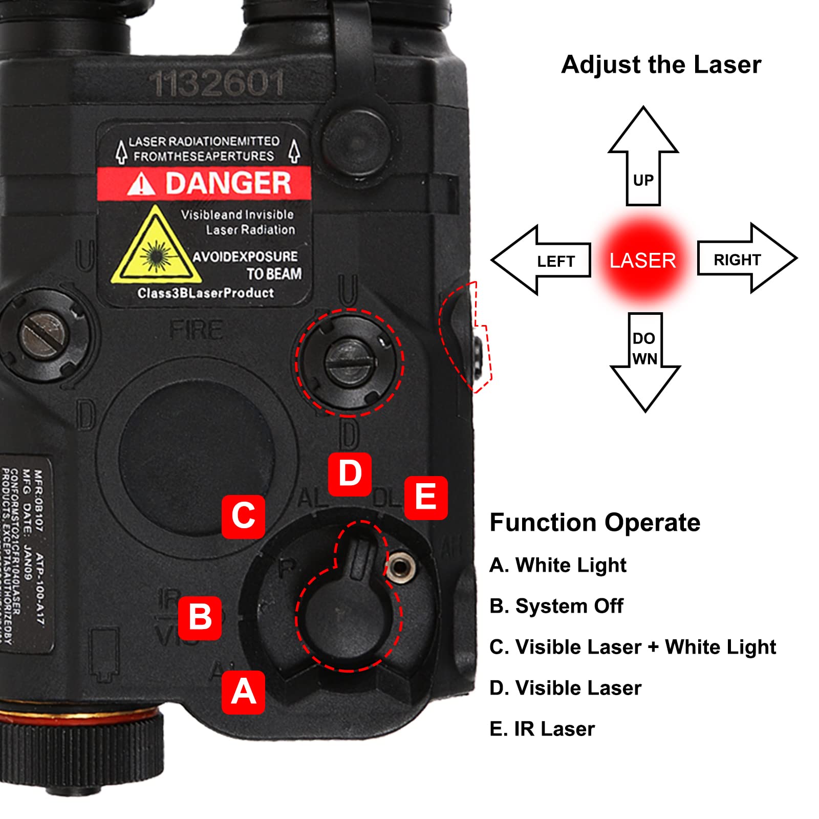 Snapklik.com : IR Laser For Ar - 15 PEQ 15 PEQ Box Airsoft Flashlight ...