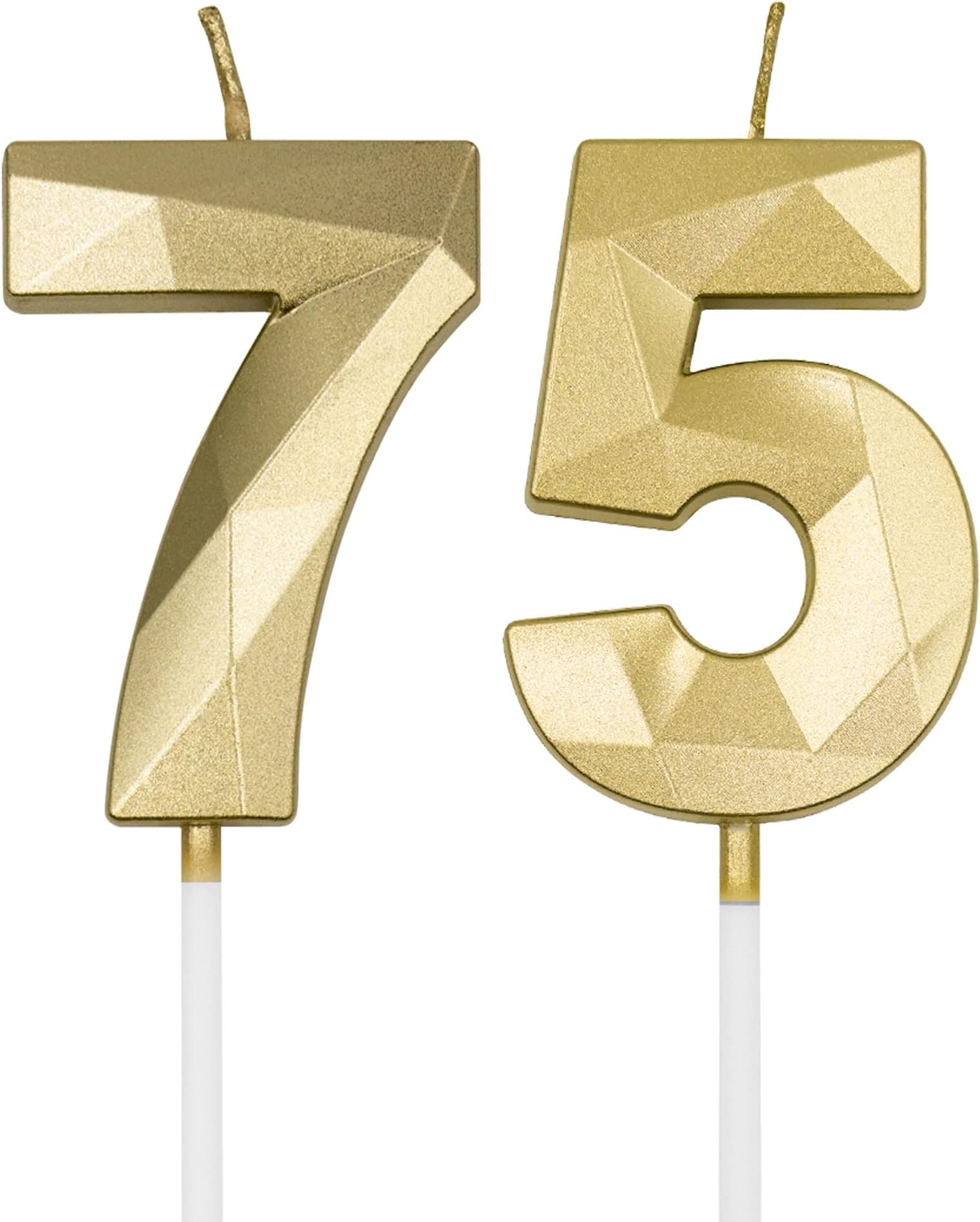 Amazon.com: 68th & 86th Birthday Candles for Cake, Gold Number 68 86 3D ...