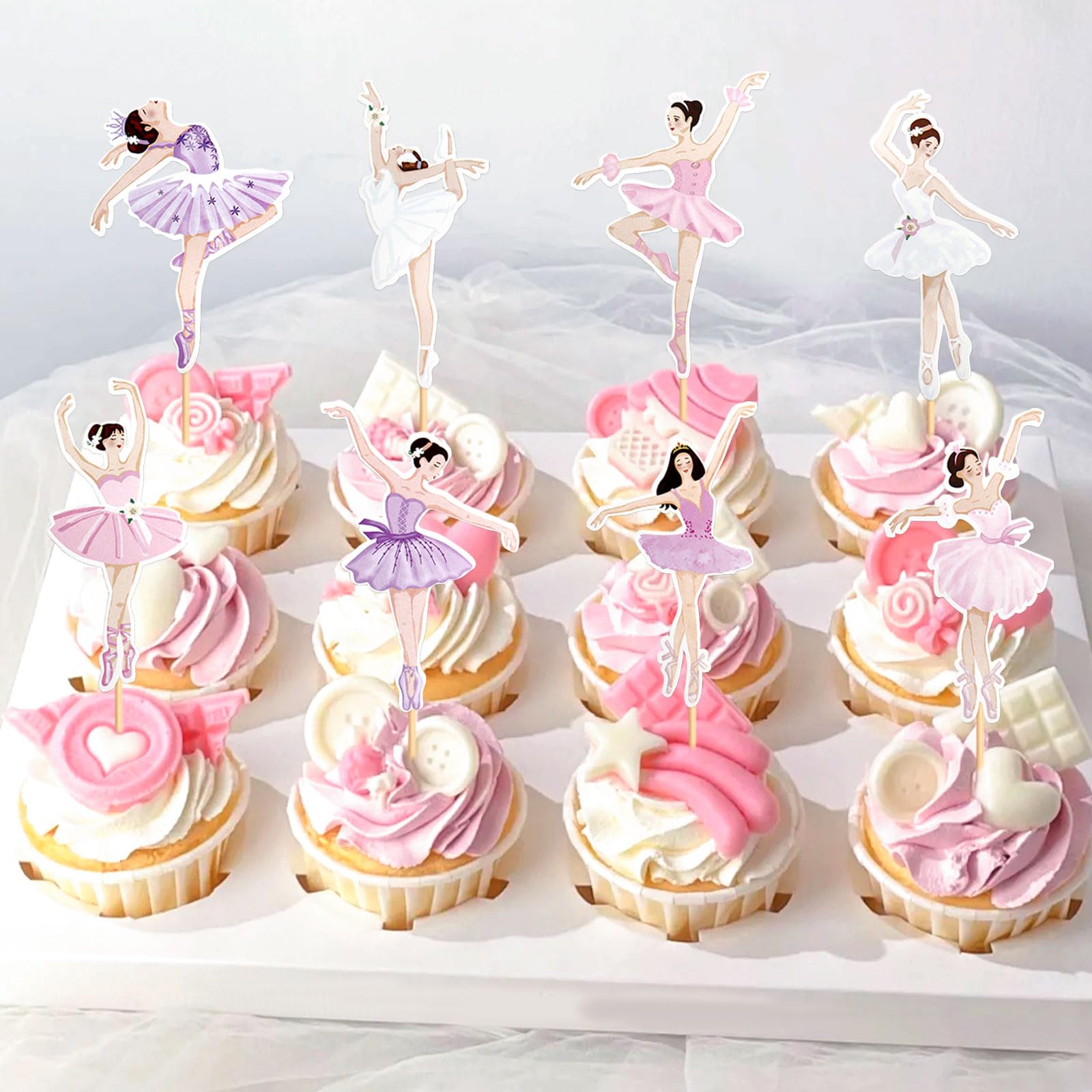 Snapklik.com : Ballerina Cupcake Toppers,24 PCS Ballerina Cake Topper ...