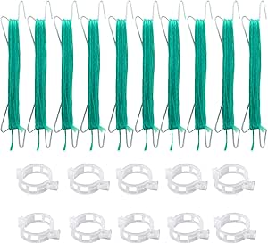 20Pcs Tomato Support Hooks, 33ft Vine Support String Rope with 20Pcs ...