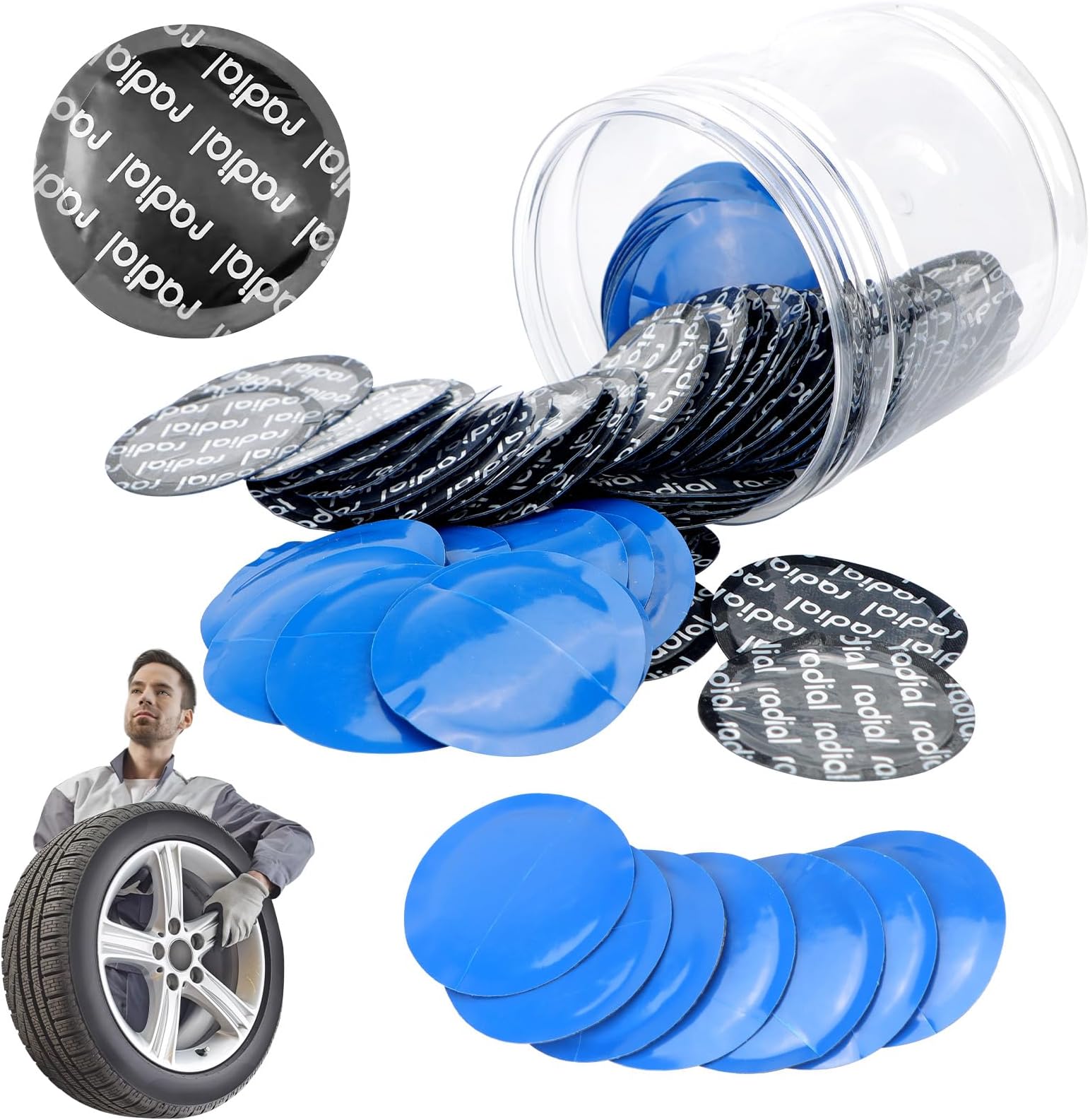 Amazon.com: STDKDFW Tire Patch, 80 pcs 58mm Round Universal Tyre ...