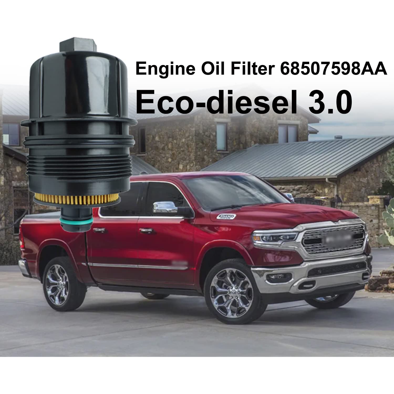 68507598AA Eco-diesel Engine Oil Filter Replacement for 2020 2021 Jeep ...