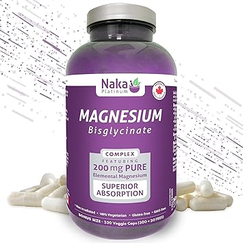 Magnesium 330, Naka Platinum Magnesium Bisglycinate Veggie 330 Capsules ...