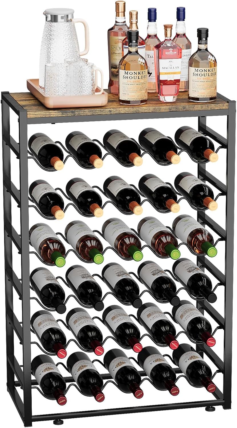 Amazon.com: Urban Deco Wine Rack Free Standing Floor for 30 Bottles, 6 ...