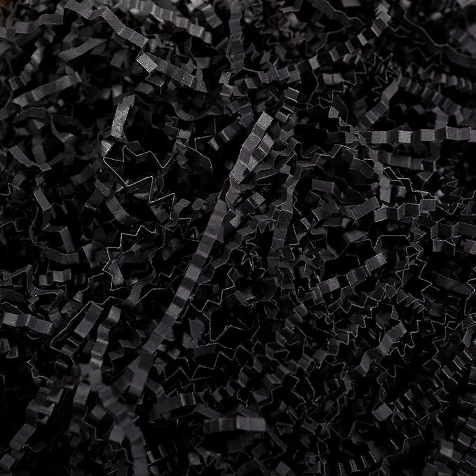 Amazon.com: 0.5 LB Black Shredded Paper for Gift Baskets, Crinkle Cut ...