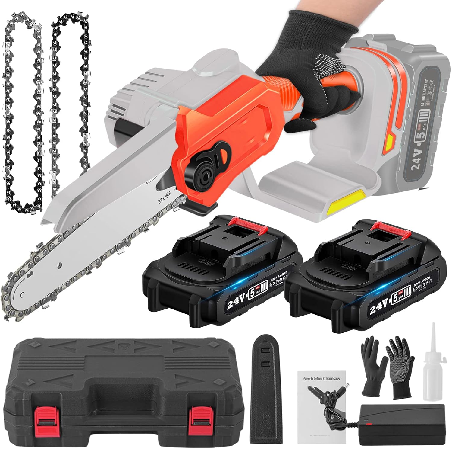 Amazon.com: Mini Chainsaw Cordless 6 Inch BRUSHLESS Mini Chainsaw ...