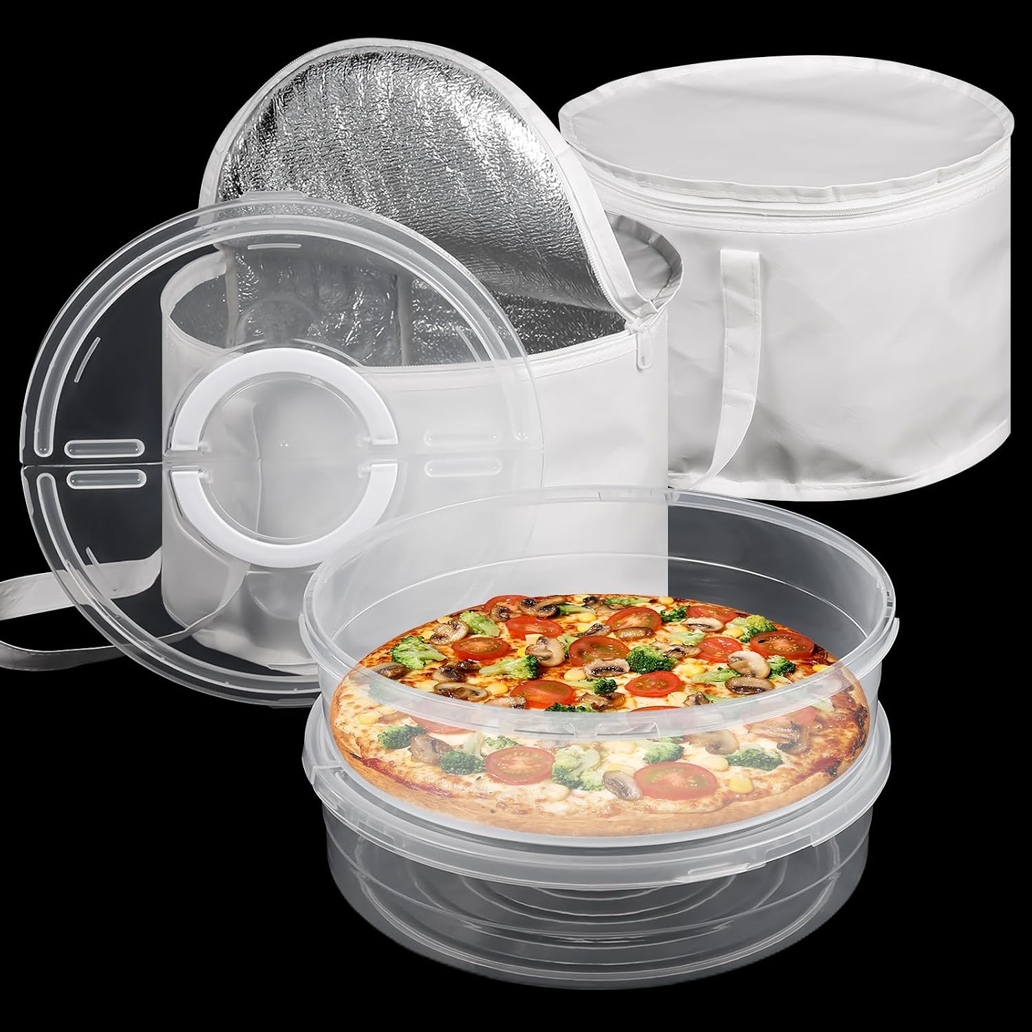 Amazon.com: Yoiemivy 2 Pack Pie Carriers with Lid and Handle ...